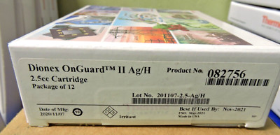 NEW Pack 12 Thermo 082756 Dionex 2.5mL OnGuard II Ag/H Cartridges 2.5cc ...