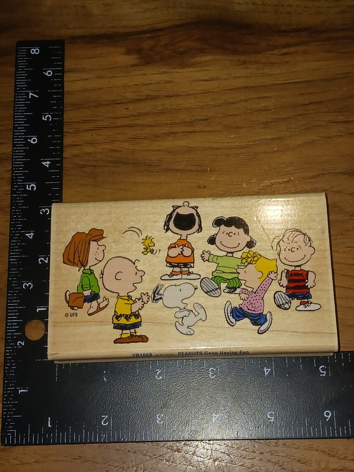 Snoopy,Peanuts Gang Having Fun, Big,Rubber Stamp,(B18) | eBay