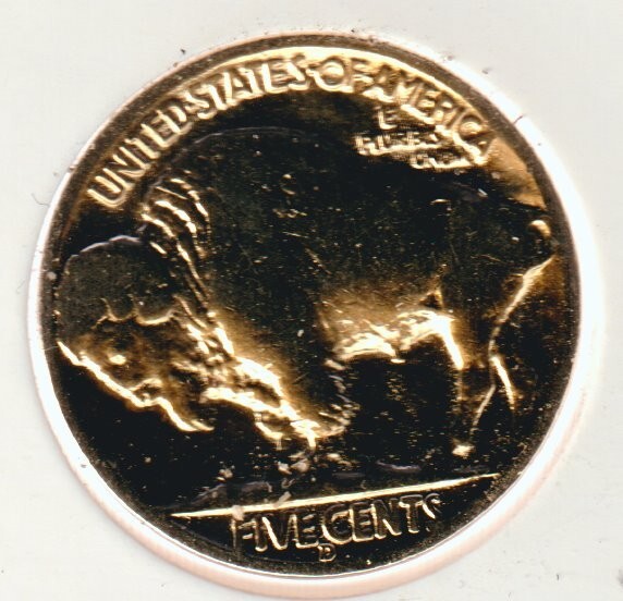 1936 FULL DATE 24K Gold Plated US Indian Head Buffalo Nickel Collection ...