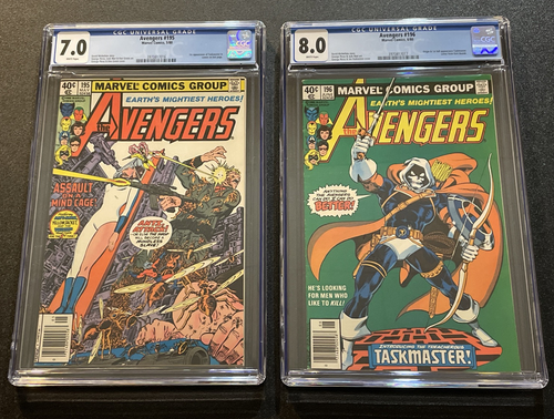 AVENGERS #195 196 Comics CGC 7.0 & 8.0 1ST APPEARANCE TASKMASTER Marvel ...