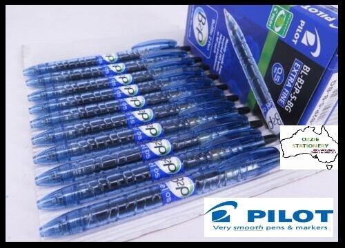 10 x BLACK Pilot B2P Bottle to Pen Gel Extra Fine 0.5mm BL-B2P 622601 ...