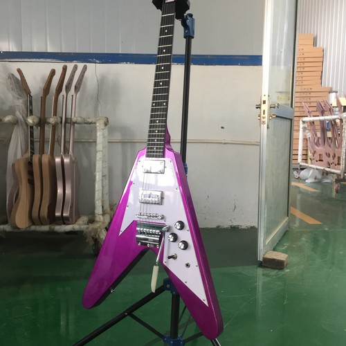 Custom Purple Flying V Electric Guitar Special Bridge HPL Fretboard HH ...