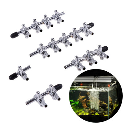 1 2 3 4 5 Way Aquarium Air Line Divider Stainless Steel Flow Splitter ...