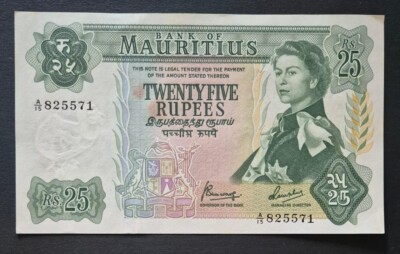 Mauritius 1967 Rs 25 Banknote, P 32. Very Scarce. | eBay