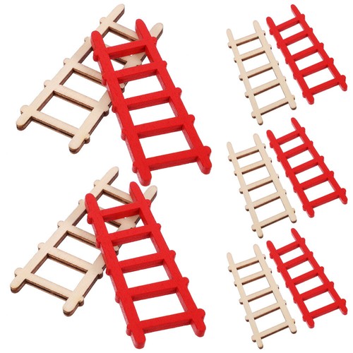 10 Pcs Mini Wooden Ladder Small Decor Miniatures Dollhouse Accessories ...