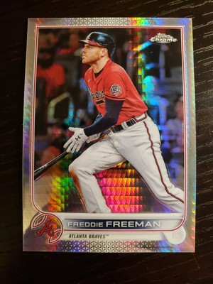 2022 FREDDIE FREEMAN TOPPS CHROME Prism REFRACTOR PARALLEL #14 Braves ...