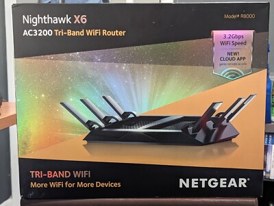 NETGEAR Nighthawk X6 AC3200 Tri-Band Gigabit Wi-Fi Router - ‎Black ...