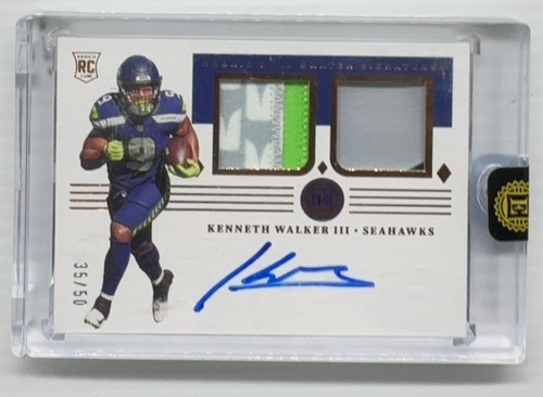 2022 Encased Kenneth Walker III Rookie Dual Swatch Signatures Patch RC ...
