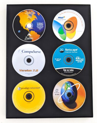 RARE Internet CD Art Collection, AOL 12 x 16 Framed Display / Decor ...