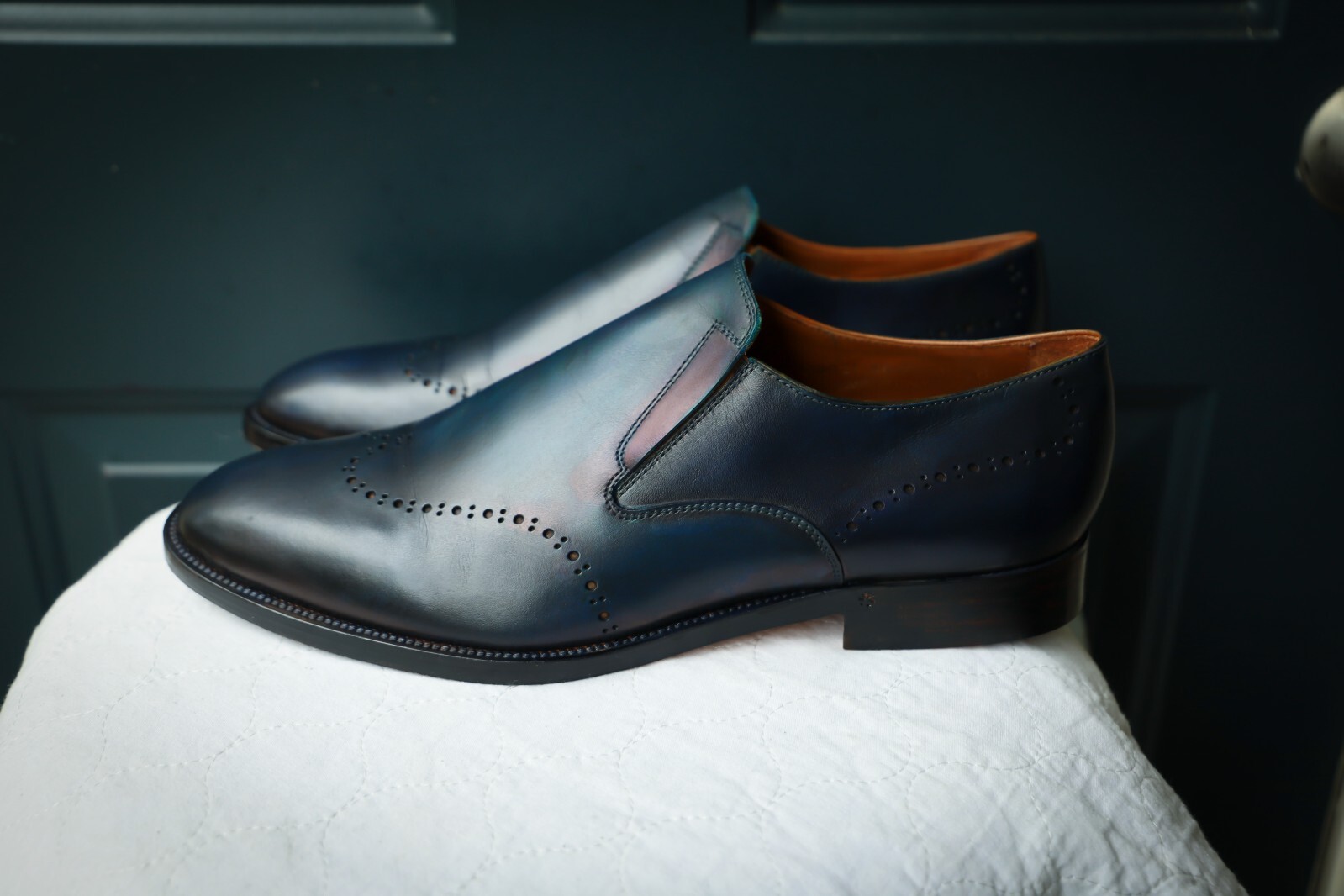 Allen Edmonds 11.5 D US Lucca Blue Mens Slip-on Dress Shoes | eBay