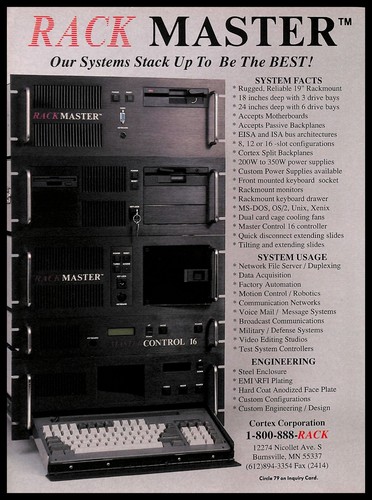 1991 Cortex Corporation Rack Master Systems PRINT AD Retro Computers PC ...
