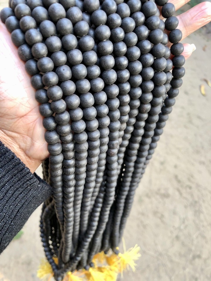 Original Ebony Wood 108+1 Beads 9-10 mm, Natural Karungali Malai Mala ...
