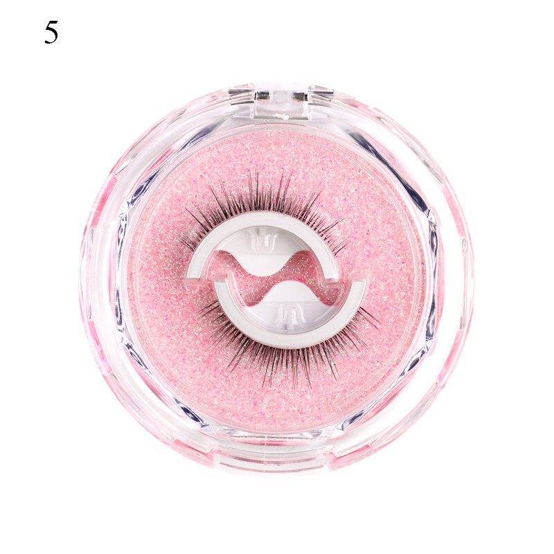 Reusable Self-Adhesive Fasle Eyelashes Natural Curly Glue-Free Eye ...