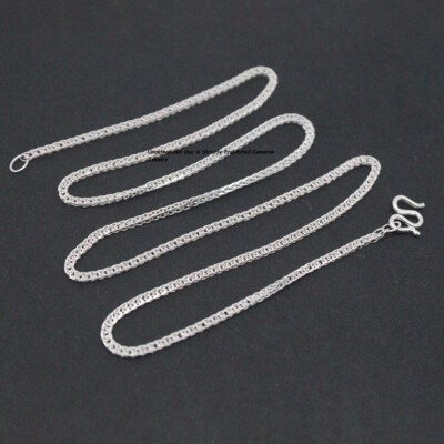 Pure S999 Fine Silver 999 Chain Women 1.8mm Wheat Link Necklace 4-5g ...