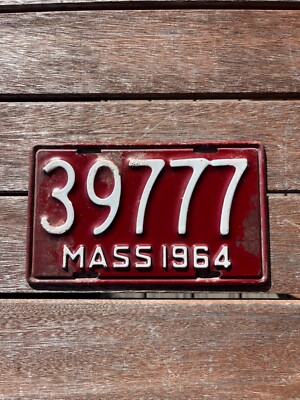 1964 Massachusetts Motorcycle license plate 39777 | eBay