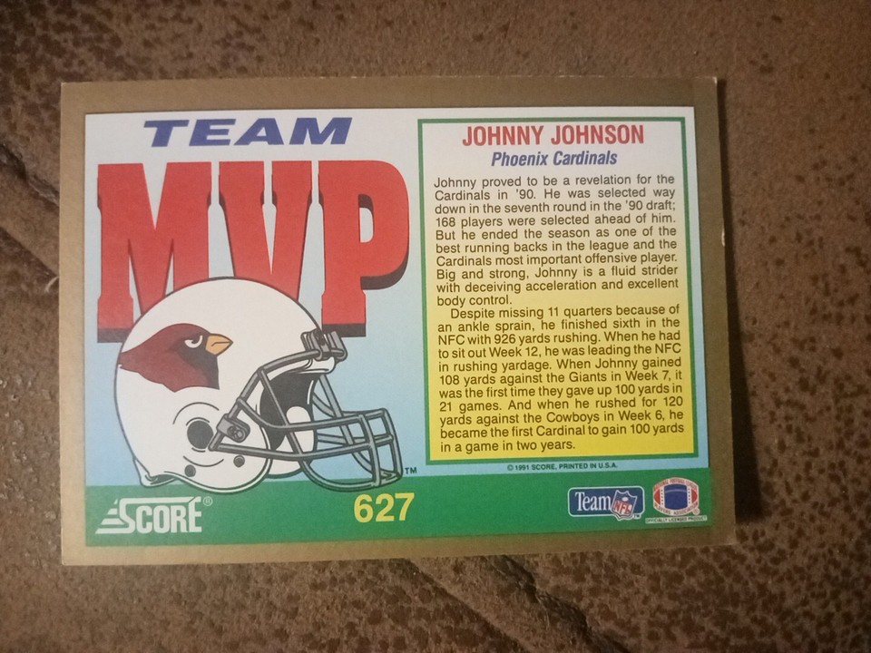 1991 Score #627 Johnny Johnson Team MVP Phoenix Cardinals 🔥 FREE ...