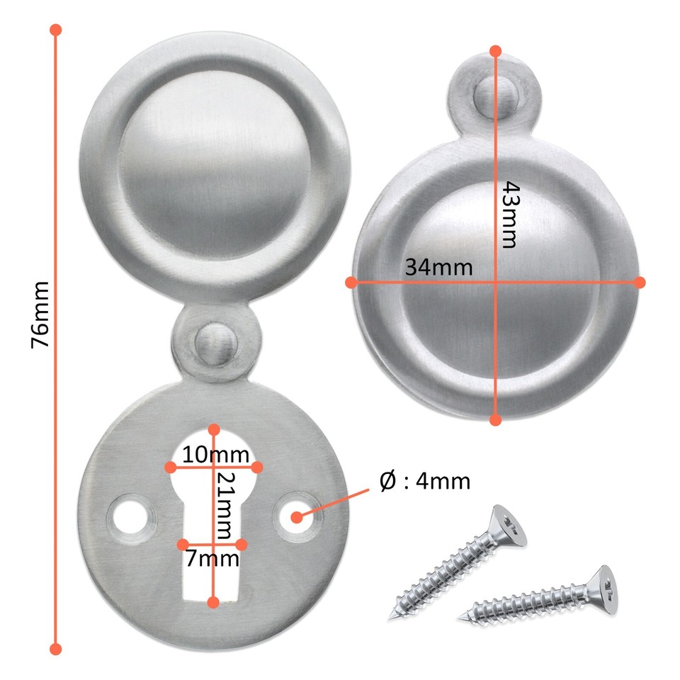 KEY HOLE COVERS Escutcheon Plate Keyhole Lock Silver/Gold QUALITY DOOR ...