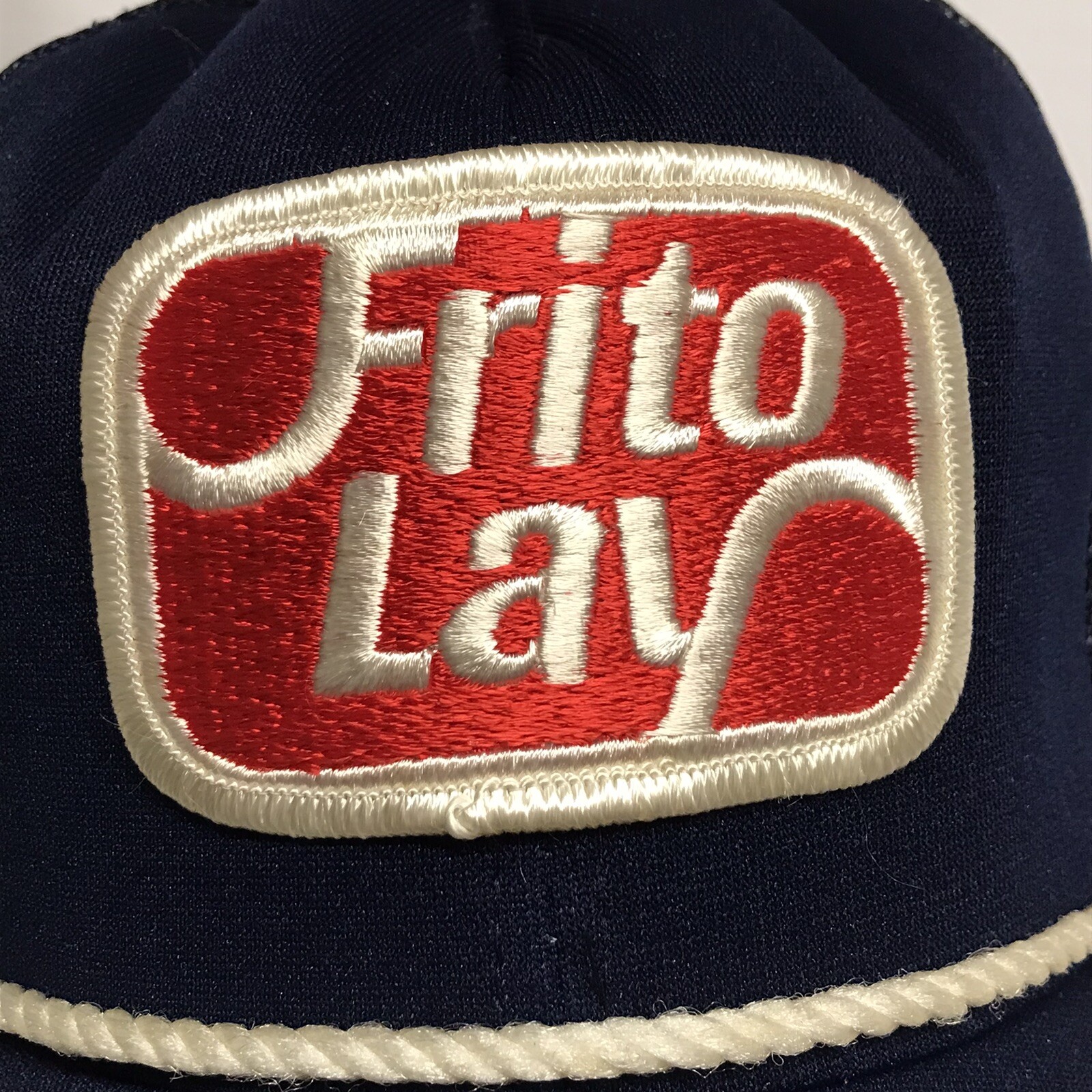 Vintage Frito Lay Patch Rope Mesh Snapback Blue Hat C… - Gem