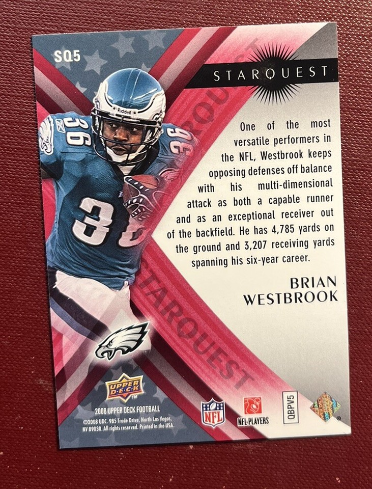 Brian Westbrook 2008 Upper Deck Rainbow Red Card #SQ5, MINT | eBay