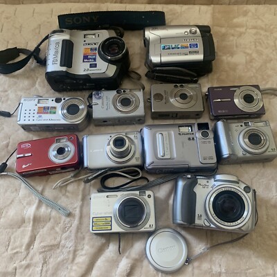 Lot Of 12 Digital Camera And Video Recorder Some Untested Some Broken ...
