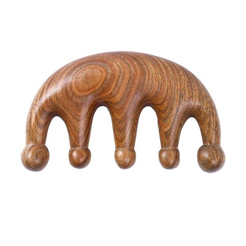Green Sandalwood Meridian Massage Comb Fine Tooth Rake Round Bead ...