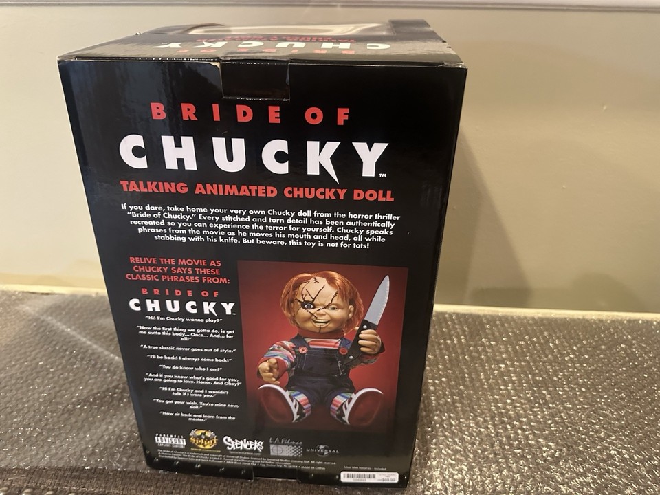 CHUCKY Talking Animated Chucky Doll Child’s Play Works Large 24” Bride ...