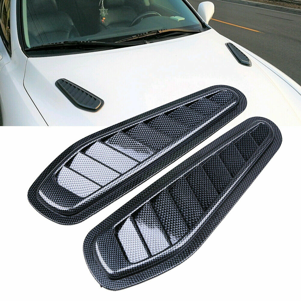 2* Sport Carbon Fiber Air Flow Vent Bonnet Car Front Hood Scoop Cover ...