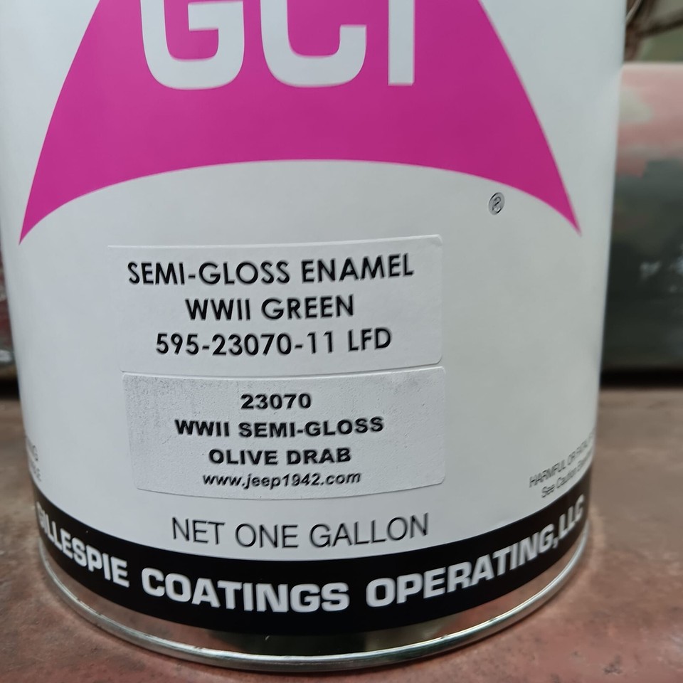 Gillespie Military Paint 23070 1 Gallon. WWII Semi-Gloss Olive Drab ...