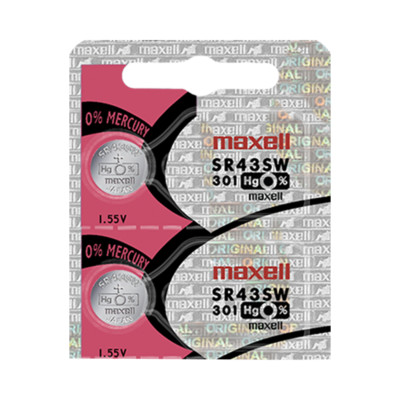 Maxell 301 SR43SW Silver Oxide Watch Batteries (2 Batteries) | eBay