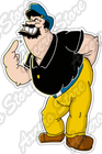 Bluto Brutus Popeye Sailor Funny Cartoon Car Bumper Vinyl Sticker Decal ...