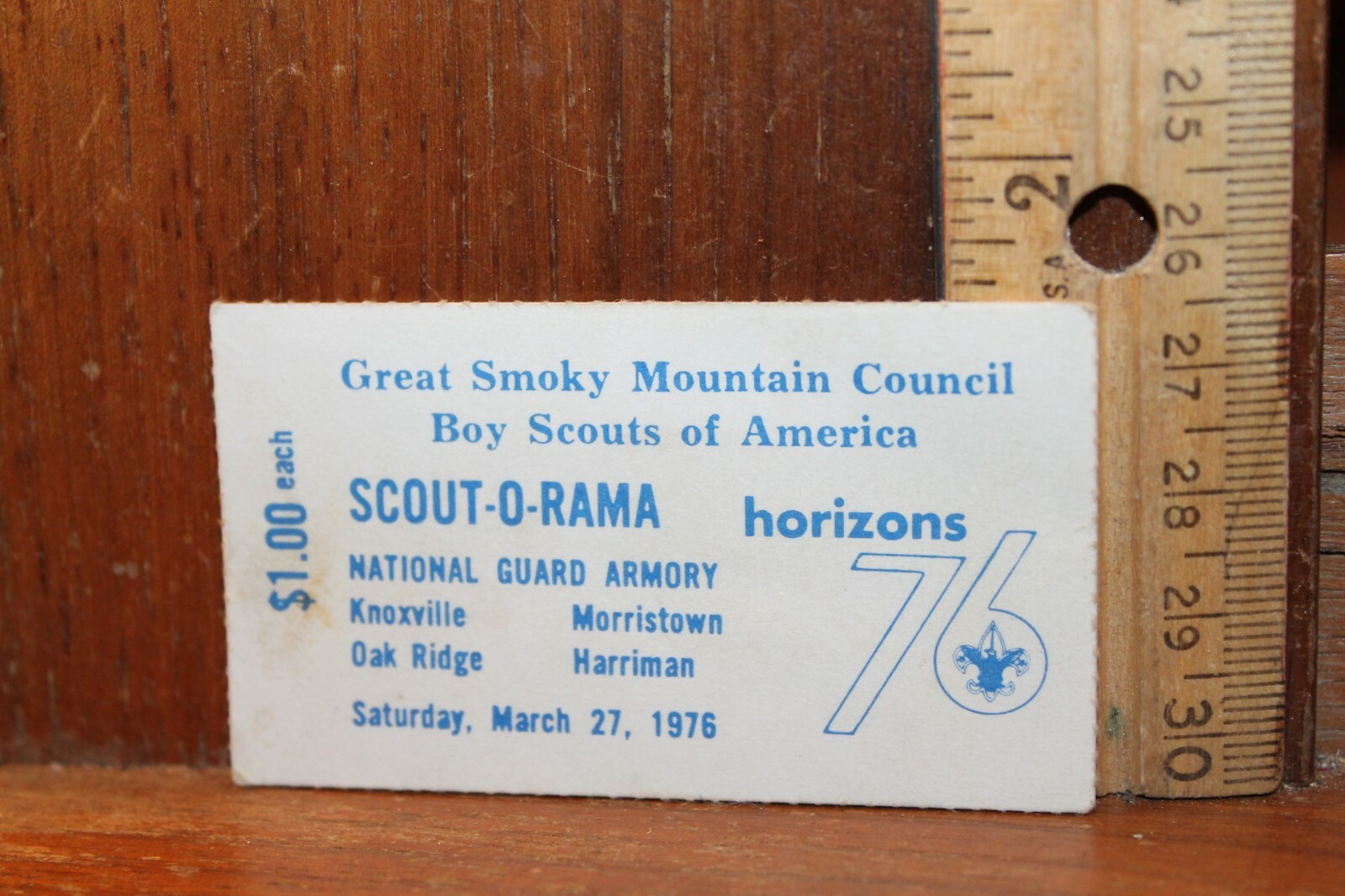 1976 Vintage Smoky Mountain Boy Scouts Ticket Stub Scout-O-Rama ...