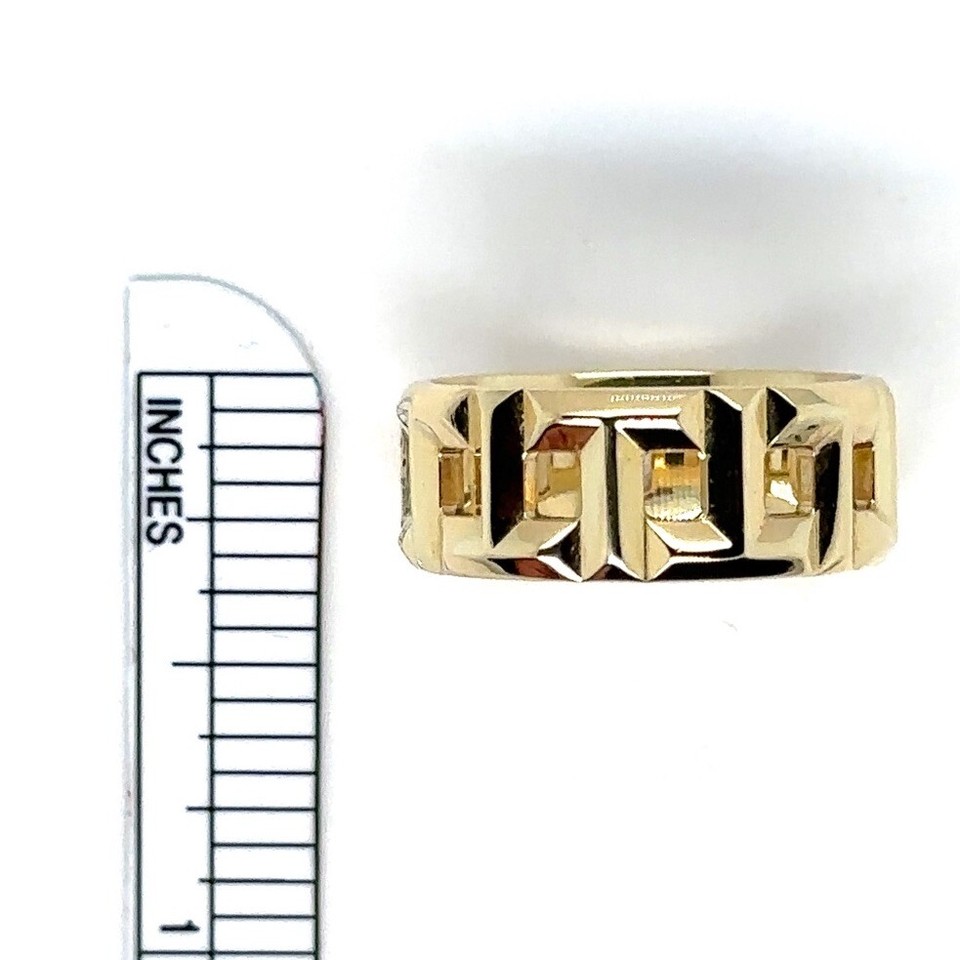 Tiffany & Co 18K Yellow Gold T True 8MM Wide Ring Band Size 7.00 Retail ...
