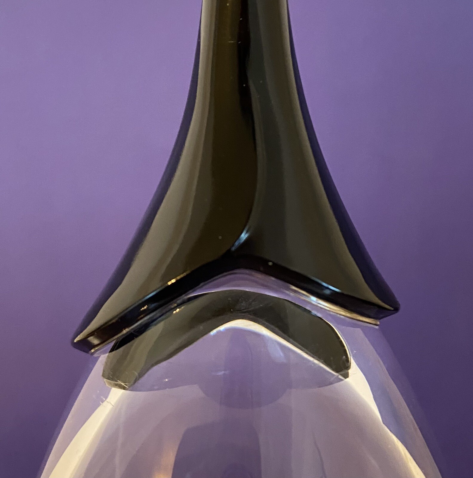 Rare Mikasa Alexandra Vintage Black Glass Water Goblet Tulip Stemware ...