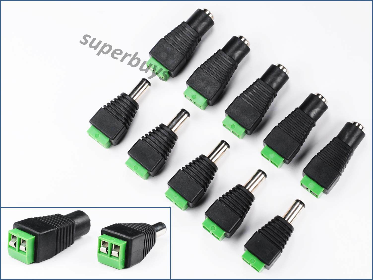 5 Pair 12V Male Female DC Connector Socket Jack Plug Electrical Chassis ...