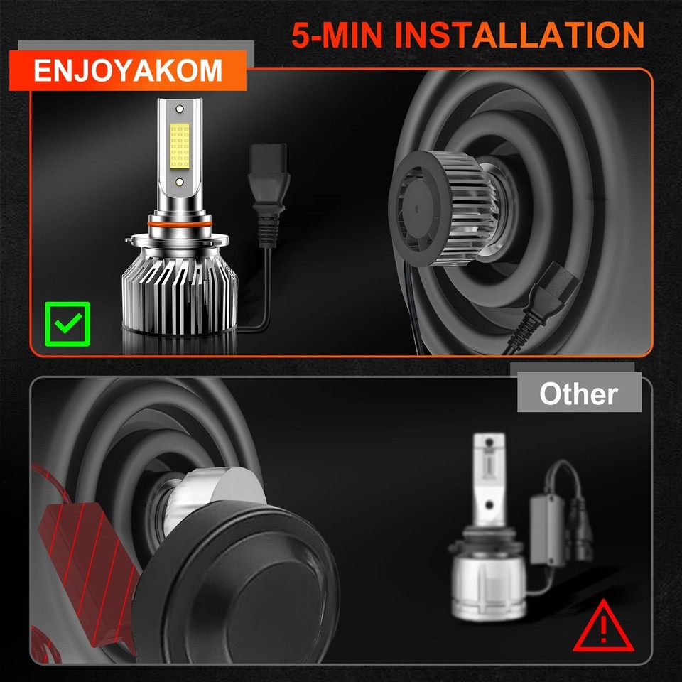 For Honda Civic 1988-2015 4Pcs LED Headlight Bulb High Low Beam 6000K ...