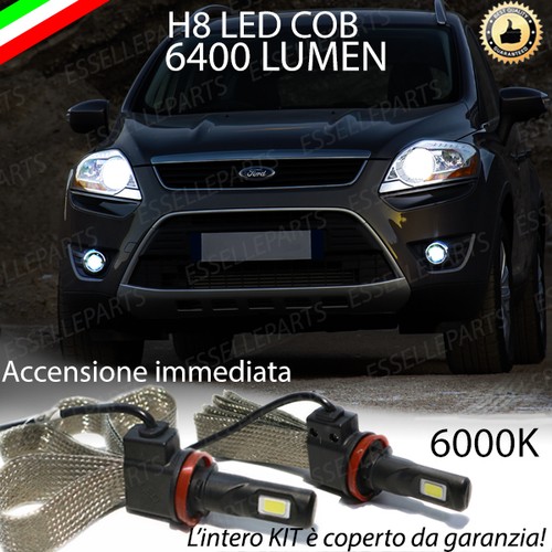KIT FULL LED FORD KUGA I LAMPADE H8 FENDINEBBIA CANBUS 6400 LUMEN 6000K ...
