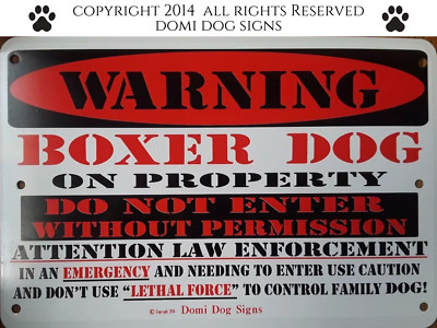 Metal Warning Boxer Dog Sign For FENCE ,Beware Of Dog 8"x12" | eBay