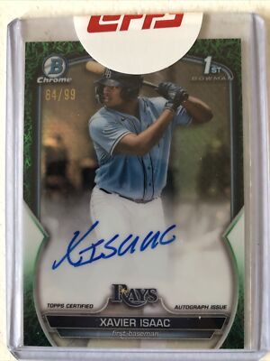 2023 Bowman Chrome Xavier Isaac Auto #/99 Green Grass Refractor ...