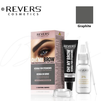Henna Eyebrow Eyelash Tint Lasting Brow Dye Paint Cream Full Kit - GREY ...
