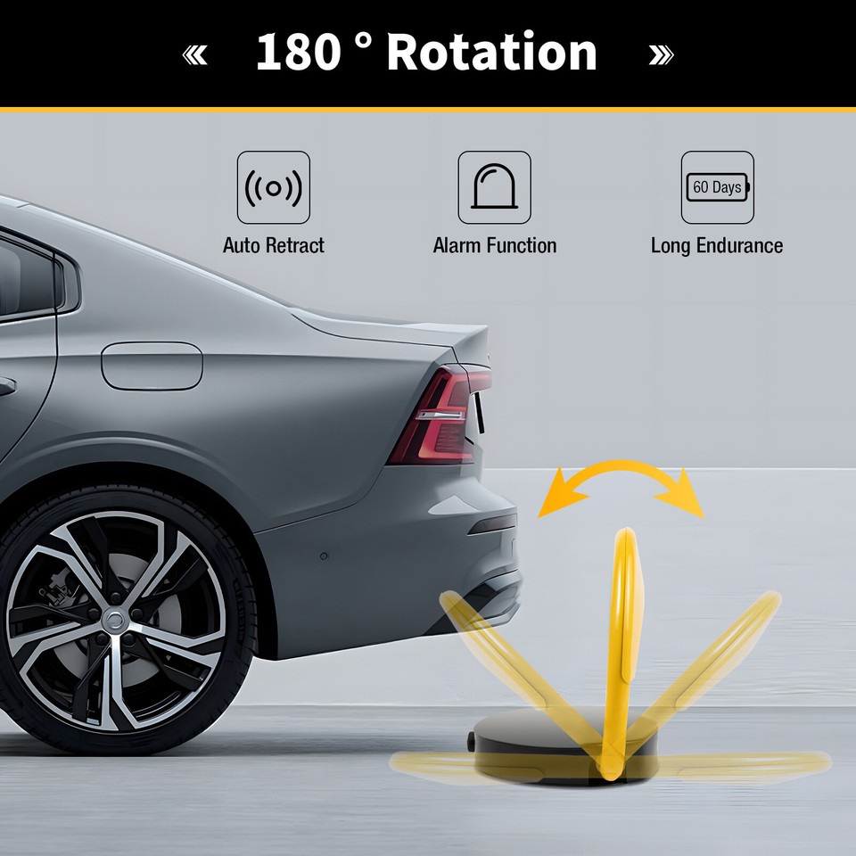 Automatic Parking Space Lock Remote Control Yellow Parking Barrier ...