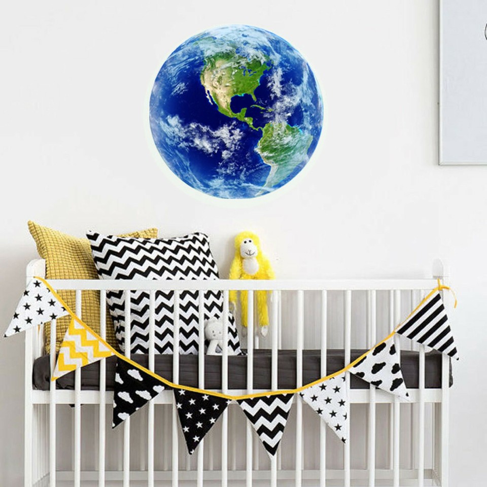 Wandtattoo ERDE leuchtend Selbstklebend Sticker Aufkleber Planet ...