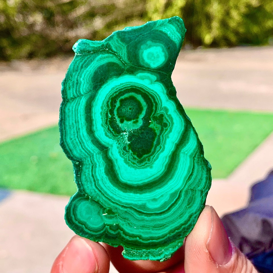 67G Natural glossy Malachite transparent cluster rough mineral sample ...
