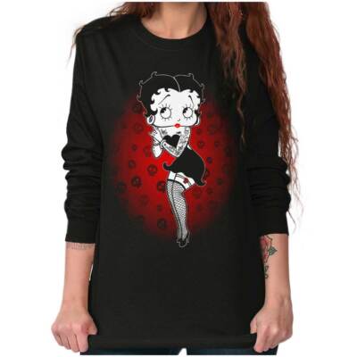 Betty Boop Vintage Retro Got Punk Cartoon Long Sleeve T Shirt Tees For ...