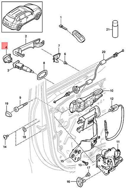 Genuine Porsche Cayenne 958 Door Handle Housing Cover OE 95853106700G2X ...