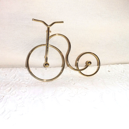 Large Bike Bicycle Pin Brooch High Wheel Bicycle Penny Farthing Gold ...