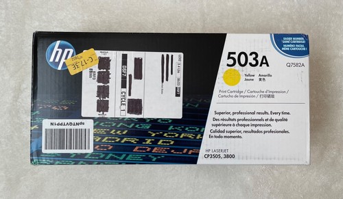 Genuine HP Q7582A Color LaserJet Yellow 503A CP3505 3800 OEM Sealed Box ...
