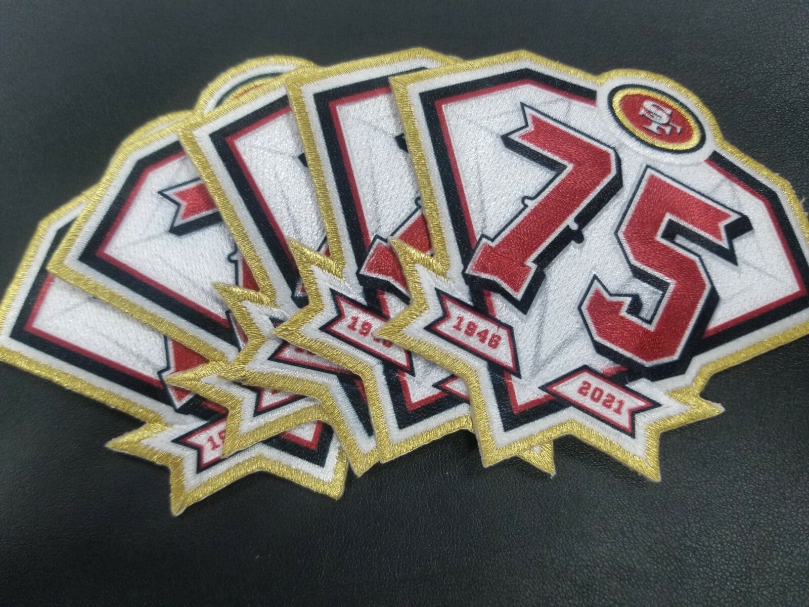 SAN FRANCISCO 49ers 75th Anniversary Patch Football Jersey Official ...