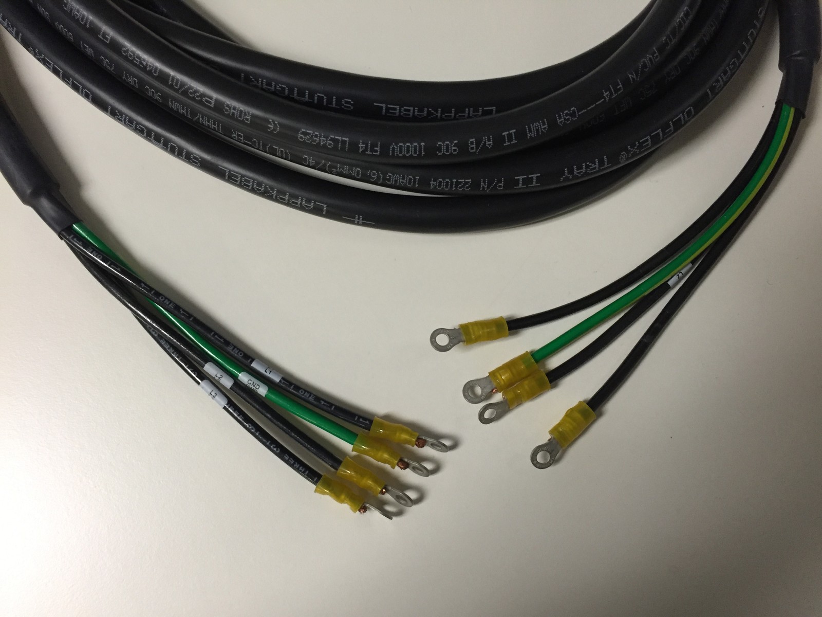 Lapp Olflex 221004 Tray II Cable, 10 AWG 4 Con, 25FT, Lugs Assy on Both ...