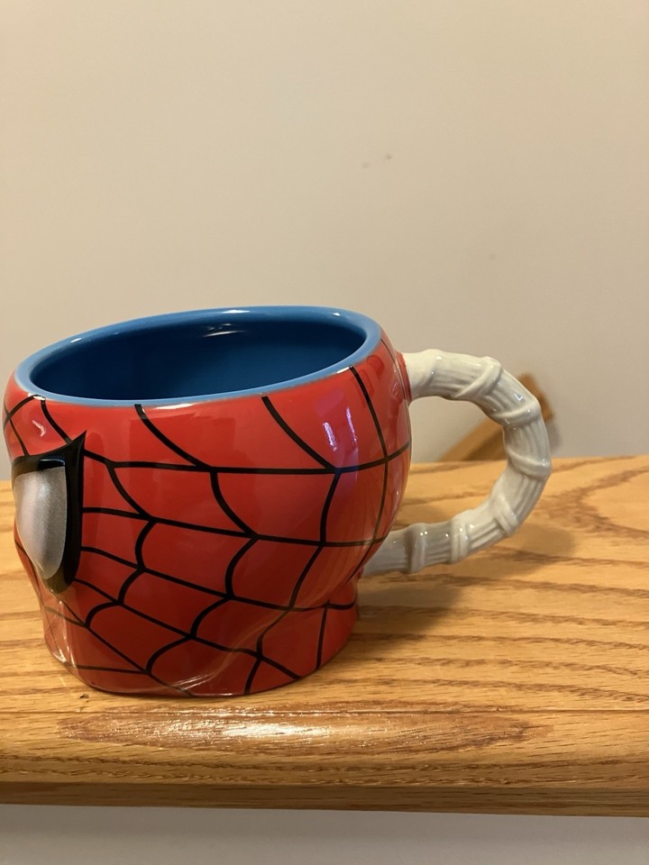 DISNEY Store MARVEL Spider-Man Sculptured Coffee Tea Mug Morph Eyes Cup ...