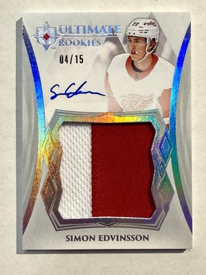 2023-24 UD Ultimate Simon Edvinsson Rookie Jumbo Patch Auto 04/15 | eBay